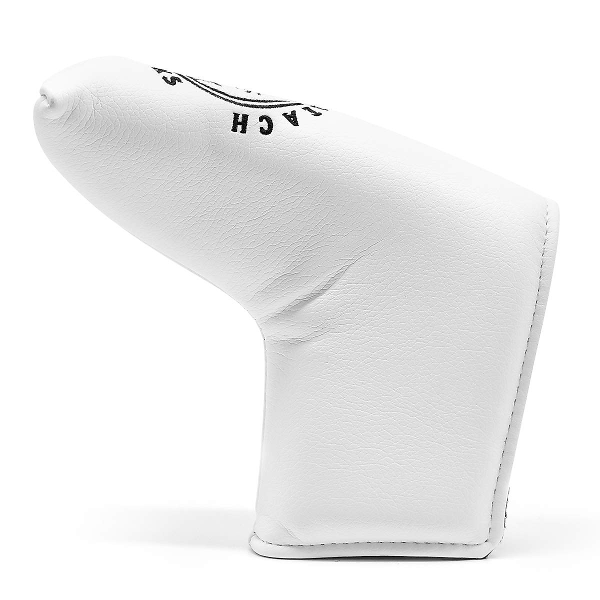 Golf Blade Putter Head Cover White/Navy Blue/Red Golf Putter Headcover Magnetic Closure for fits for Scotty Cameron Newport, Odyssey, Taylormade mytp putters (white)