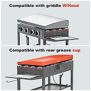 Wind Guards for Blackstone 28 Inch Griddle, Heat Protector Carbon Steel Magnetic Wind Screens