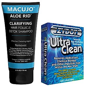 Macujo Aloe Rid Detox Shampoo and Zydot UltraClean Method, Deep Cleans, All Pollutants, Residual Medications, Nicotine, Alcohol, Chlorine, 2nd Hand-Smoke