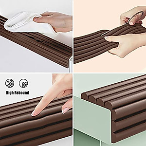 CUTE CUTE JUMP Baby Proofing Edge Guards 12.5ft Edge Protectors for Baby, Extra-Wide Baby Proof Corners and Edges, 3M Glue Pre-Taped, for Table, Desk(Coffee Brown)
