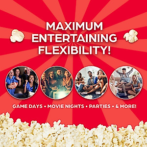 West Bend Stir Crazy Movie Theater Popcorn Popper, Gourmet Popcorn Maker Machine with Nonstick Popcorn Kettle, Measuring Tool and Popcorn Scoop for Popcorn Machine, 4 Qt., Black