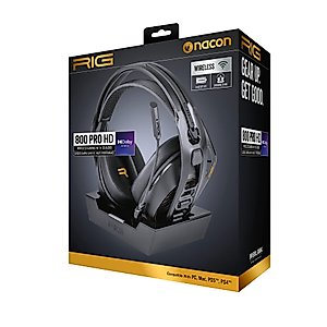RIG 800 PRO HD Wireless Gaming Headset & Multi-Function Base Station - Compatible with PC, Mac, PS5, PS4 - with Dolby Atmos 3D Audio for Windows 10/11 PCs (NOT Compatible with Xbox)