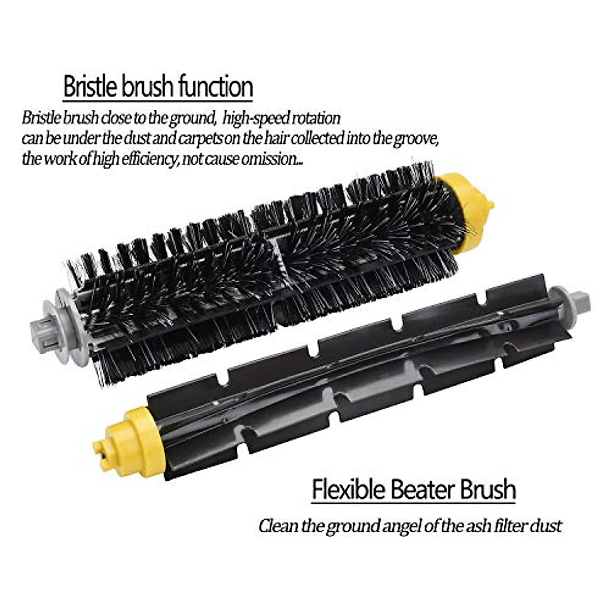 Replacement parts Compatible for iRobot Roomba 675 677 671 655 645 Robotics,Filter,Side Brush,Bristle and Flexible Beater Brush, Cleaning Tool and Screw