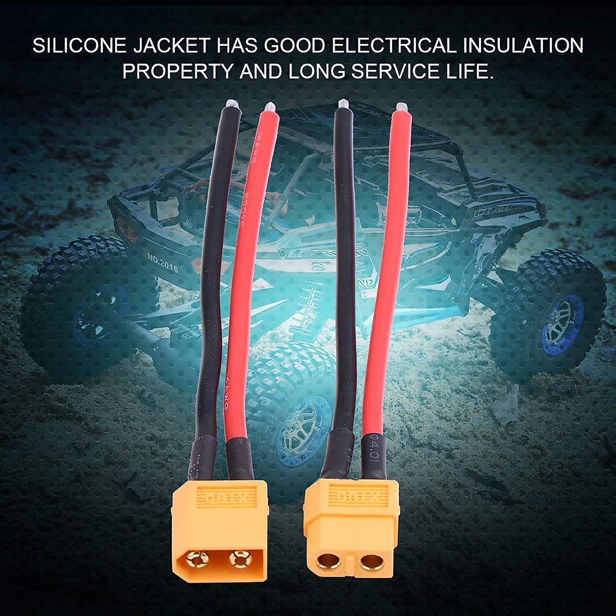 Plug Connector Adapter Cable RC CAR Battery 14AWG Cable for RC Battery with Silicone Jacket