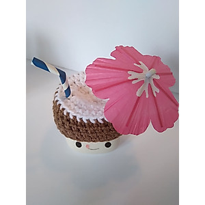 Tiered Tray Marshmallow Mug Hats Toppers - Pina Colada Pineapple & Coconut Set of 2 for 2.75x2.75 inch Marshmallow Mugs Summer Collection