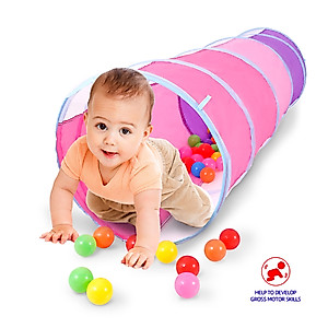 Play Tunnel for Toddlers 1-3, Tunnel for Kids to Craw Through Sensory Toys for 1 Year Old Boy Girl Babies Kids, Indoor Outdoor Great for Motor Function