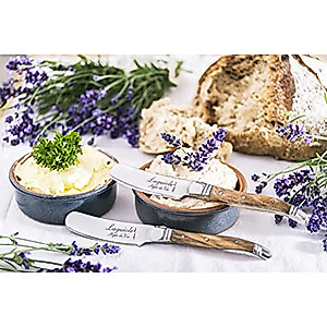 Laguiole Style de Vie Butter knives Luxury Line, set of 4, olive wood