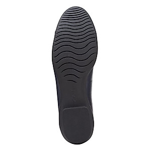 Clarks Women's Sara Bay Ballet Flat, Navy Leather, 5