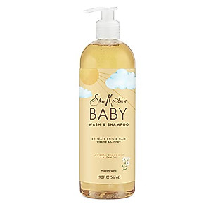 SheaMoisture Baby Wash and Shampoo Raw Shea, Chamomile & Argan Oil for Delicate Skin and Hair Baby Care with Shea Butter, 19.2 oz