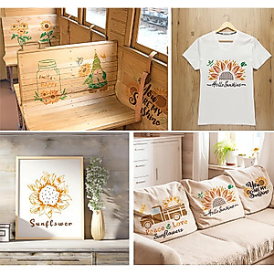 Flower Stencils for Painting, Ideal Spray Paint Stencil for Wall Decor and Crafts, Enhance Your Creations with Detailed Flower Designs, Sunflower Stencils Large Wall Stencils