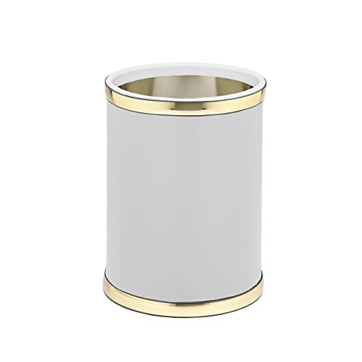 Kraftware Sophisticates Round Wastebasket, 11", White