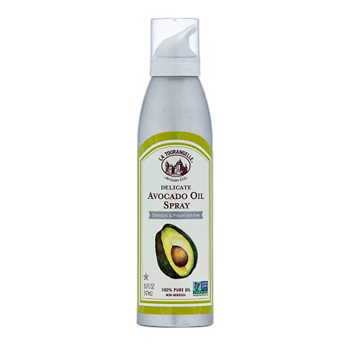 La Tourangelle, Avocado Oil Spray, All-Natural Handcrafted from Premium Avocados, Great for Cooking, Butter Substitute, and Skin and Hair Care, Spray Cooking and Grilling Oil, 5 fl oz