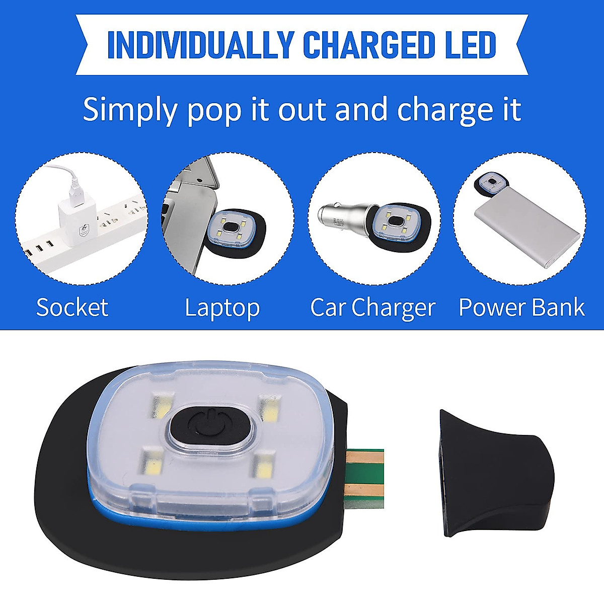 Abbicen Beanie Hat with Light Winter Knit Lighted Headlight Hats USB Rechargeable Grey