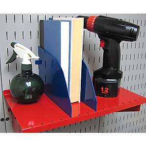 Wall Control Shelf Divider for 9in Deep Pegboard Shelf Assembly for use Pegboard and Slotted Tool Board – Blue