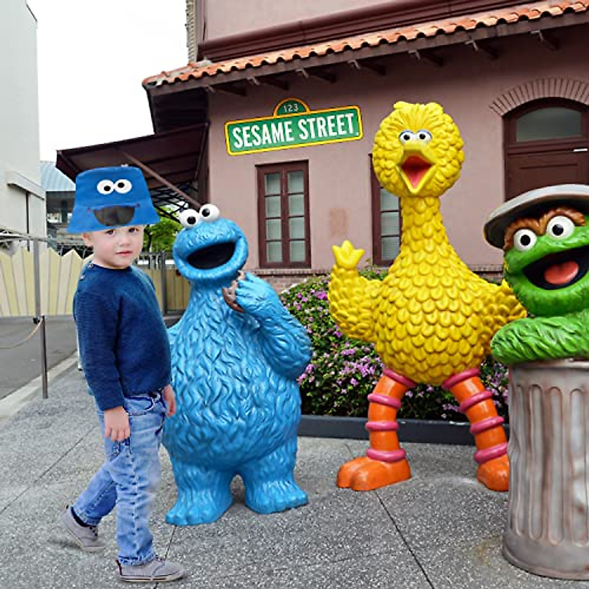 Cookie Monster Kids Sun Hat, Toddler Bucket Hat for Boys & Girls, 2-5T