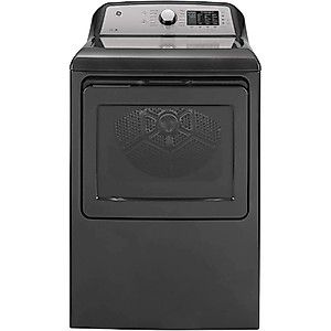 GE GTD72EBPNDG 27" Energy Star Front Load Electric Dryer with 7.4 cu. ft. Capacity Aluminized Alloy Drum and Glass Door in Diamond Gray