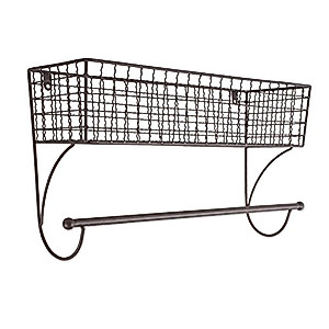 DII Rustic Farmhouse Bathroom Décor, Metal Storage, Large Towel Bar, Rustic