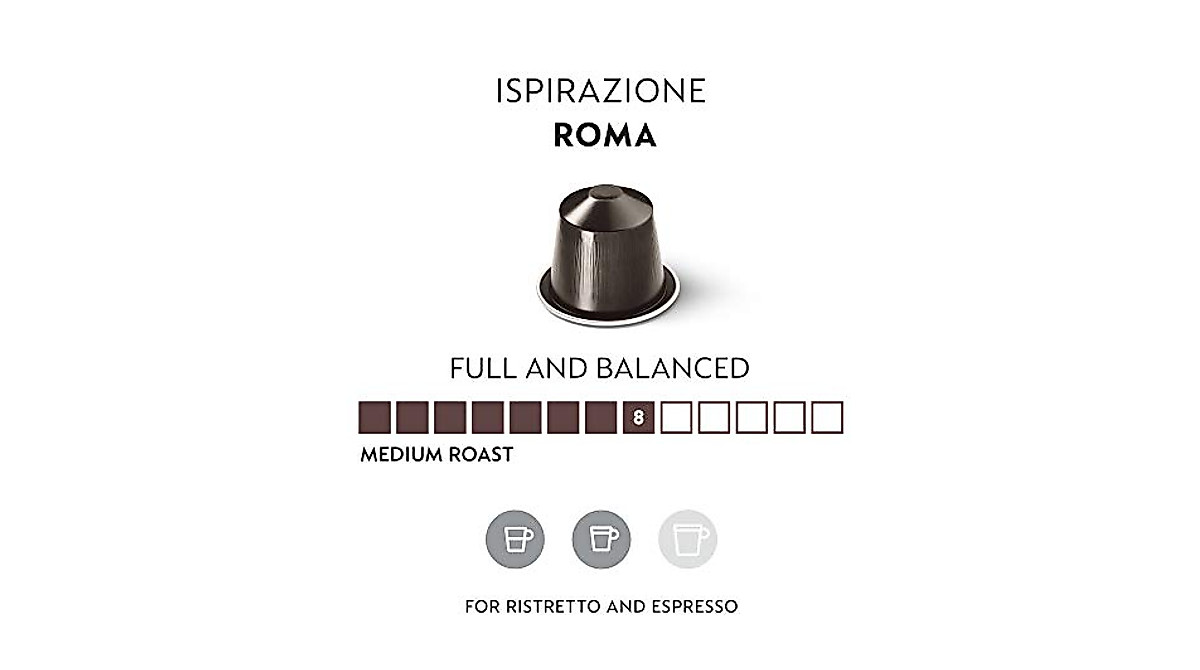 Nespresso Roma Intenso OriginalLine Coffee Pods | Medium Roast 50 Ct