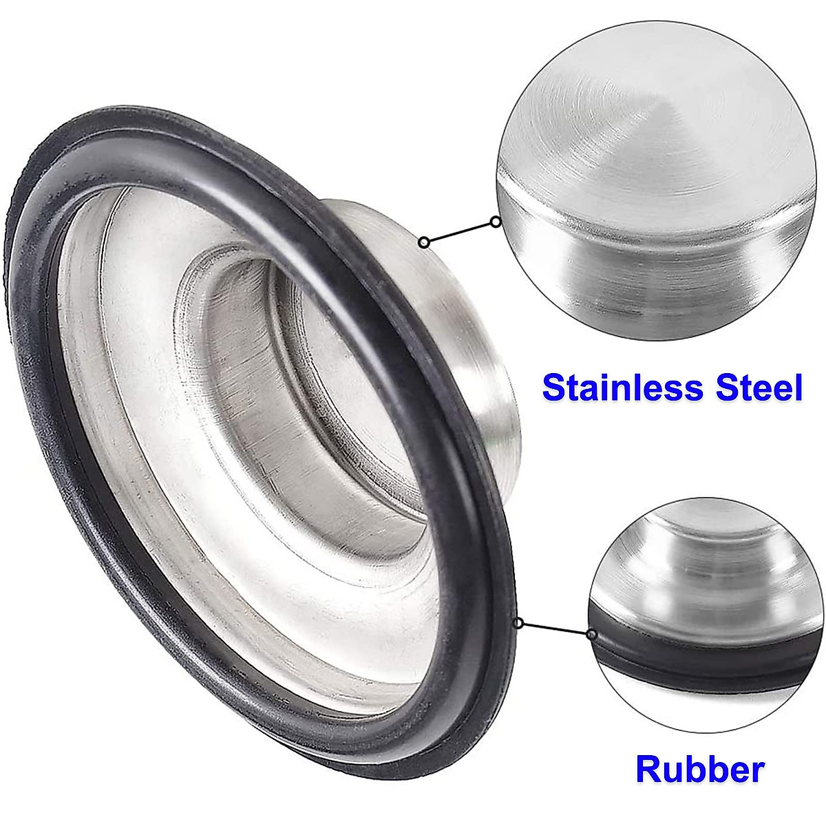 Garbage Disposal Stopper, 3.35 inch Kitchen Sink Stopper, Stainless Steel Universal Garbage Disposal Sink Drain Plug Cover for Insinkerator, Kitchenaid, Kohler, Waste King