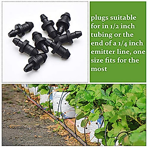 150 Pieces Drip Irrigation Plug irrigation goof plug 1/4 1/2 Drip Irrigation Tube End Closure Hole Plugs for Home Garden Pipe Supplies
