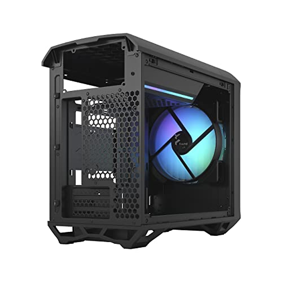 Fractal Design Torrent Nano RGB Black - Light Tint Tempered Glass Side Panels - Open Grille for Maximum air Intake - 180mm RGB PWM Fan Included - Type C - mITX Airflow Mini Tower PC Gaming Case
