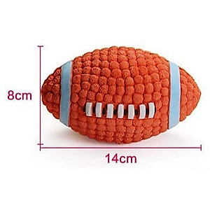 LifeCom Latex Dog Chew-Fetch Ball/Squeaky Dog Rugby/Football for Pet Toy/Floating Ball for Interactive Fetch & Play (Large)