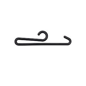 NAHANCO SH2-100 Plastic Sock Hangers, Curved Bar, 3 7/8", Black (Pack of 100)