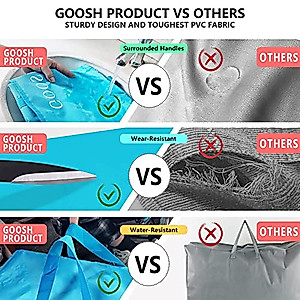 GOOSH 2 Pack Moving Bags Heavy Duty Extra Large with Double Zippers & Carrying Handles, Waterproof Foldable Storage Totes for Space Saving Moving Storage