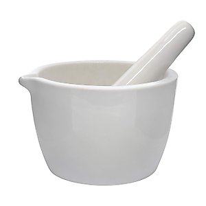 EISCO Porcelain Mortar & Pestle Set, 13.5oz (400ml) - Heavy Duty - Unglazed Grinding Surface - Excellent for Kitchen or Laboratory - Grinds Powdered Chemicals, Herbs, Spices, Pills - White Labs