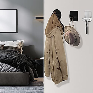 Stondino 6 Pcs Adhesive Hooks Command Hooks for Hanging Towel Hooks Command Strips Heavy Duty Shower Hooks for Inside Wall Hooks for Hanging Coat Hat Robe Hook Rack Wall Bedroom Kitchen