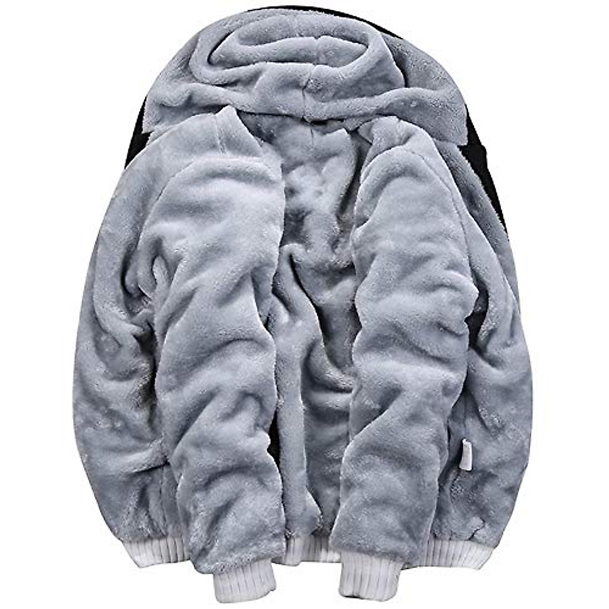 MANLUODANNI Men's Casual Hooed Hoodies Thick Wool Warm Winter Jacket Coats Red M