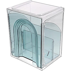 Plastic Tea Bag Organizer Clear Tea Bag Holder for Kitchen Pantry Cabinets Countertops Sugar Packet Coffee Condiment Spices Pouches Blue