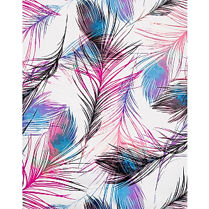 Yifasy 2 Pack Shelf Liners Purple Peacock Feathers Self-Adhesive Drawer Papers Renovation Furniture 17.7 Inch Wide