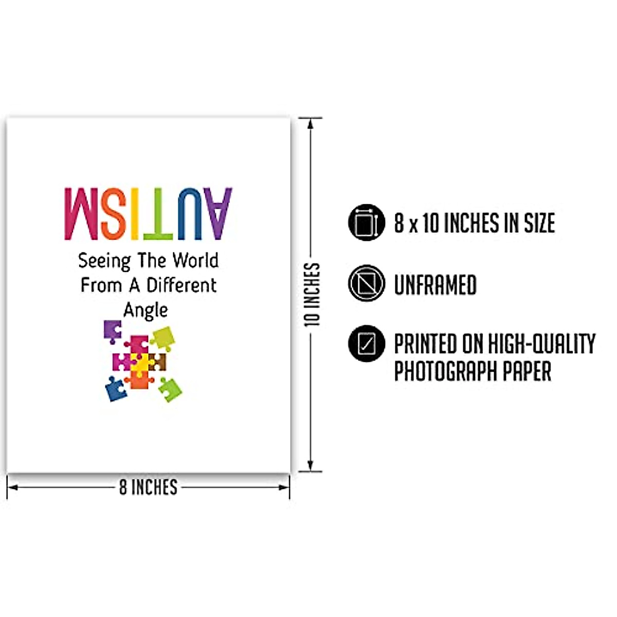 The World From A Different Angle | Autism Awareness Decor | Autism Classroom | Boho Rainbow Decor Classroom | Autism Sign | Autism Art Wall Decor Classroom | Autistic decorations - 8x10 unframed print