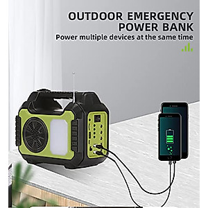 Solar Generators for Home Use,Portable Power Station with Solar Panel for Emergency Power Supply,Solar Powered Generator for camping,4 Sets LED Light (Green&Black)