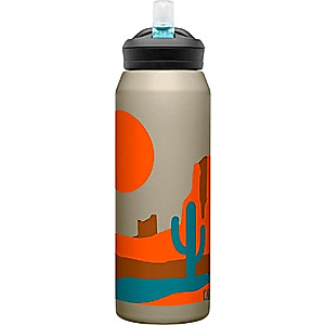 CamelBak Eddy+ Water Bottle with Straw 25 oz - Insulated Stainless Steel, Deep Desert