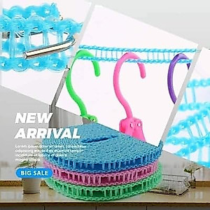 Windproof Non-Slip Clothesline, Windproof Non-Slip Clothes Line Outdoors, Portable Nylon Windproof Non-Slip Washing Line Rope, Retractable Clothesline for Indoor Outdoor Travel Camping (Blue 16 Ft)