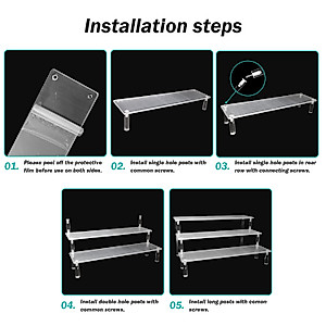 Acrylic Display Risers,Clear Shelf 3 Tier Cupcake Display Stand Steps for Food Desserts Stand Perfume Organizer Funko POP Collections，Small Mini Display Stand for Organizer and Decoration(12x8x6Inch)
