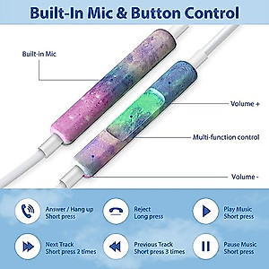 Aolcev Wired Earbuds for iPhone, Earphones with A Button for Full Control of Music and Calls, in-Ear Headphones Compatible with iPhone 14 13/12/11/Xr/Xs/Se/X/8/7/Plus Support All iOS System Purple