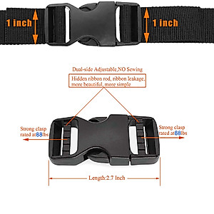 Quick Side Release Buckle for 1 inch/25mm Webbing Straps, Replacement Buckle 1" Wide Inside, Heavy Duty Plastic Buckles Dual Adjustable No Sewing Clips for Boat Cover Luggage Strap Pet Collar Backpack