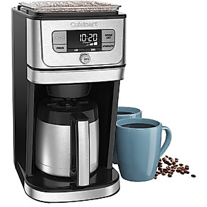 Cuisinart DGB850 Fully Automatic Burr Grind and Brew Thermal Coffeemaker (10 Cup) with Stainless Steel Coffee Canister Bundle (2 Items)