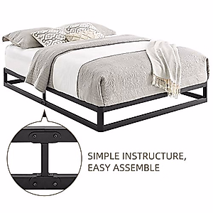 BIKAHOM Modern 9 Inch Metal Platform Bed Frame Queen with Heavy Duty Steel Foundation for Bedroom,Mattress Foundation,No Box Spring Needed,Sturdy Steel Structure