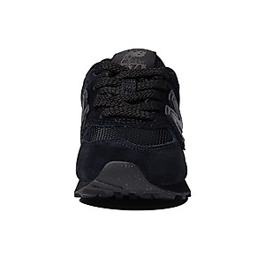 New Balance Boy's 574 Core Lace-Up Sneaker, Black/Black, 4 Big Kid