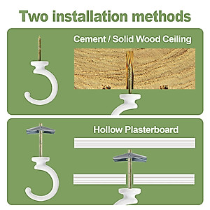 Aidoclip 2PCS Ceiling Hooks for Hanging Plants,Heavy Duty Plant Swag Hooks,Hanging Planter Wall Hook, Indoor and Outdoor Plant Hangers