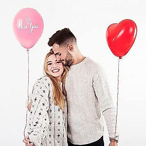 60PCS Valentine’s Day Decorations Latex Balloons - Heart Valentines School Class Home Party Supplies Ornaments