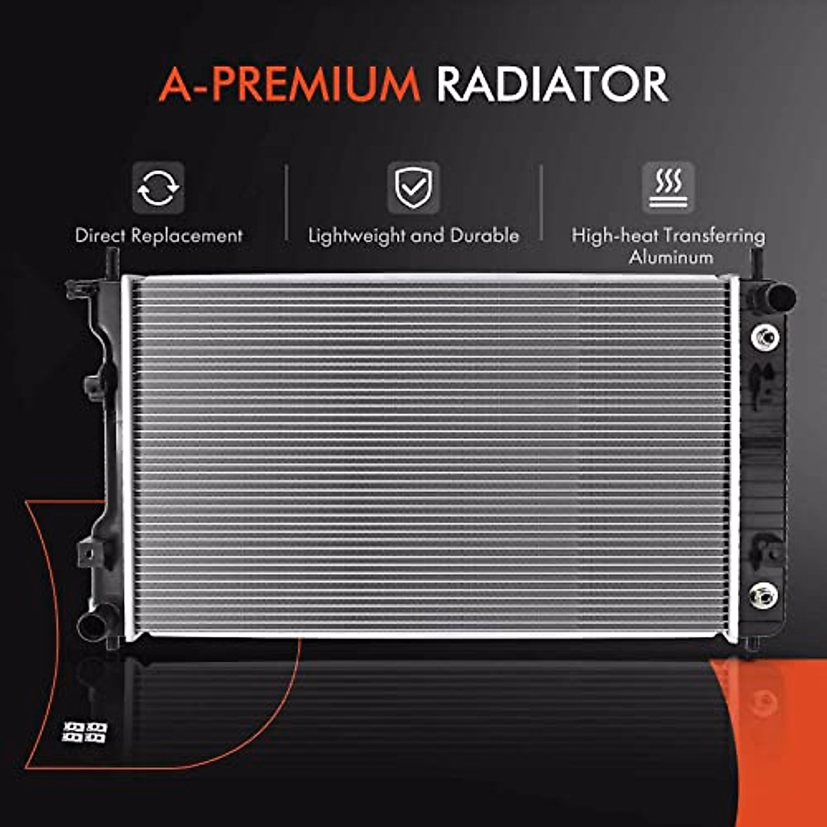 A-Premium Engine Coolant Radiator Assembly w/Transmission Oil Cooler Compatible with Chevrolet Equinox 08-17 & GMC Terrain 10-17 & Pontiac & Suzuki, 2.4L 3.0L 3.6L, Auto Trans, Replace# 19130404