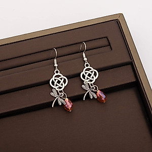 LBSBO Celtic Knot Cross Pendant Earrings Claire Fraser Earrings Sassenach Scottish Gift(Out earrings)