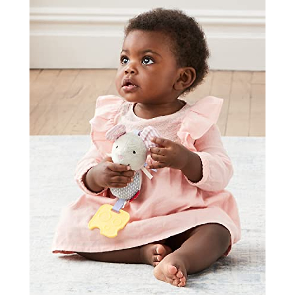 Skip Hop Bandana Buddies Baby Activity Chime & Teether Stroller Toy, Mouse