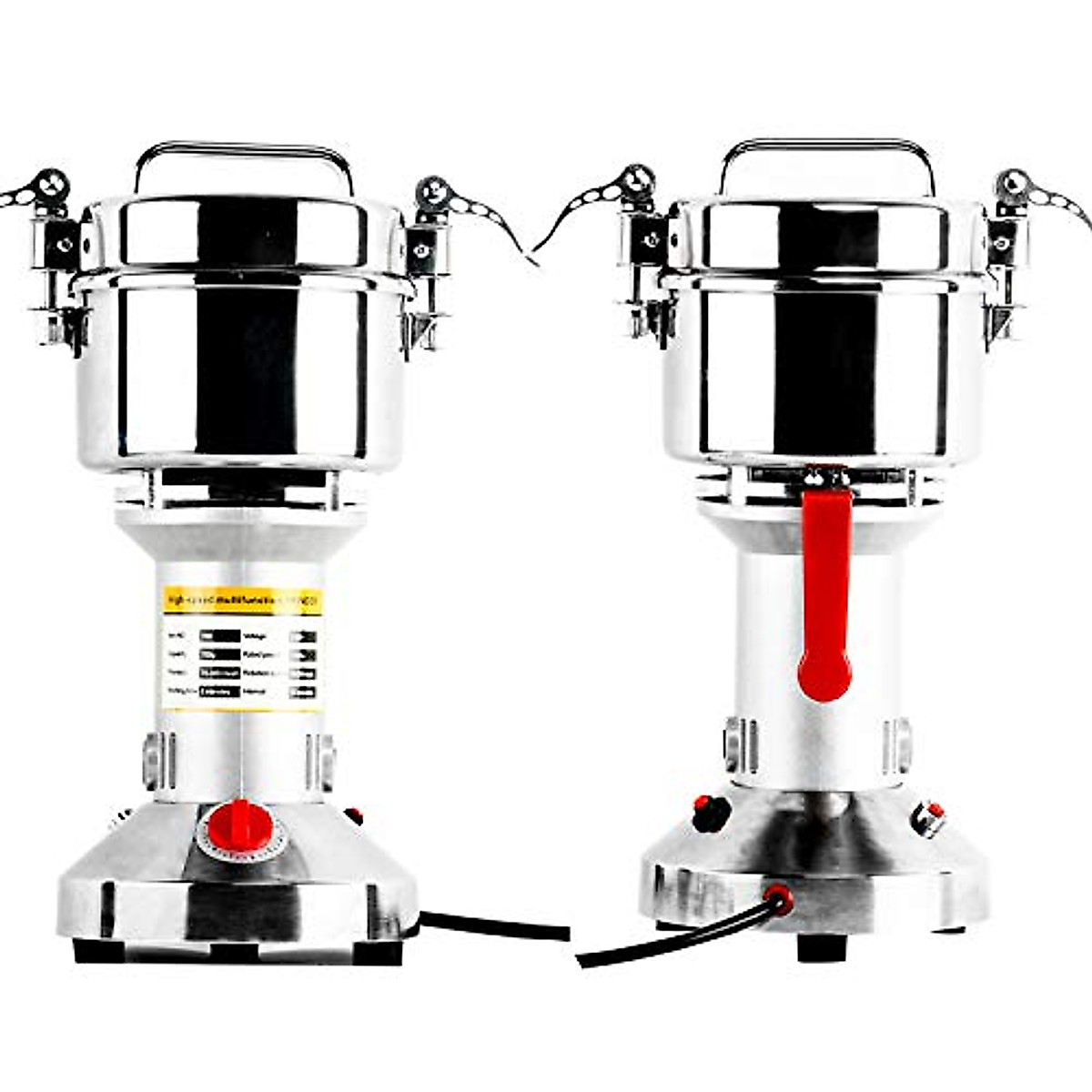 Homend High Speed 700g Electric Grain Mill Grinder Powder Machine Spice Herb Grinder 2500W 70-300 Mesh 36000RPM Stainless Steel Commercial Grade for Kitchen Herb Spice Pepper Coffee (700g)