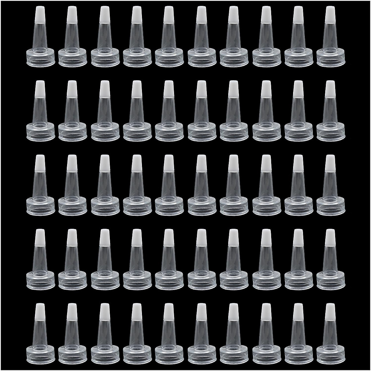 ZZHXSM 50PCS 20 Tooth Glass Dropper Vial Bottom Cap Essential Oil Bottom Cap Vial Cap Replacement Cap Small Vials Bottlecaps